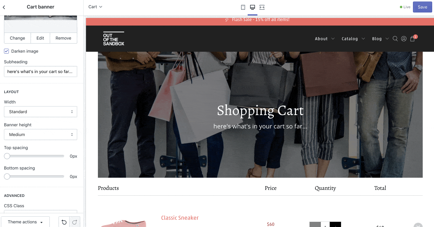 Flex Guide: Cart Page – Out of the Sandbox